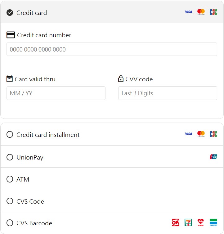 Index - Embedded Checkout Page API Document (For Web)